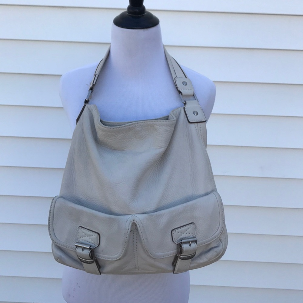 Michael Kors Ivory Pebbled Leather Shoulder Bag - Gem